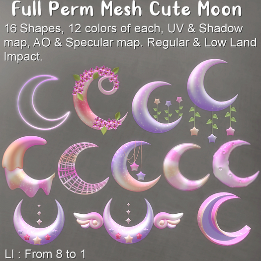 Second Life Marketplace - * Full Perm Mesh * Cute Moon
